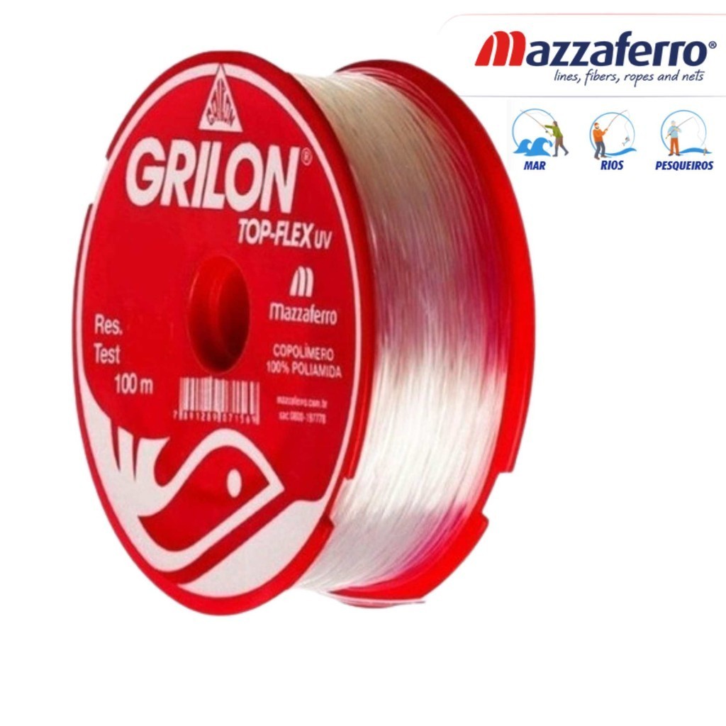 Linha Pesca Grilon Top Flex Mazzaferro 0.25 Nylon 100 Metros | Shopee ...