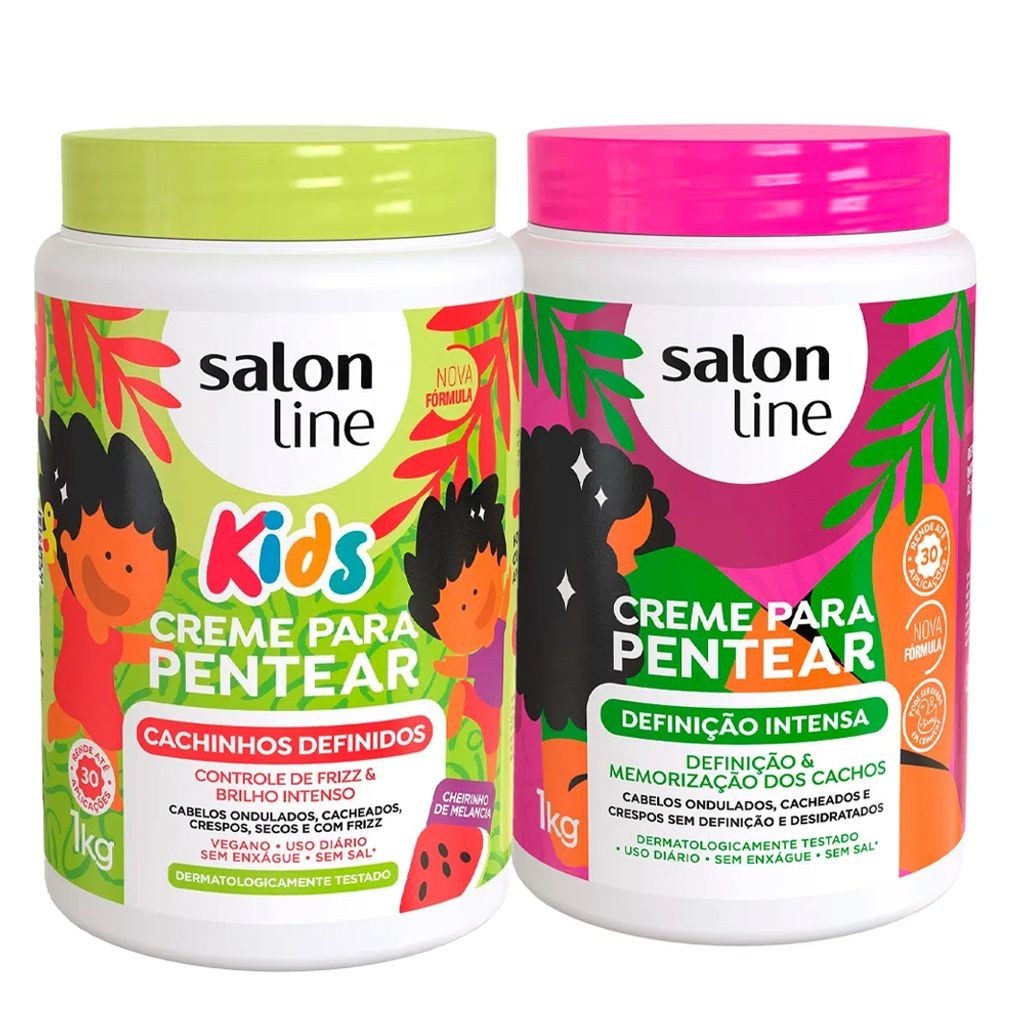 kit Salon Line Creme De Pentear Cachinhos + Creme De Penetar Definição ...