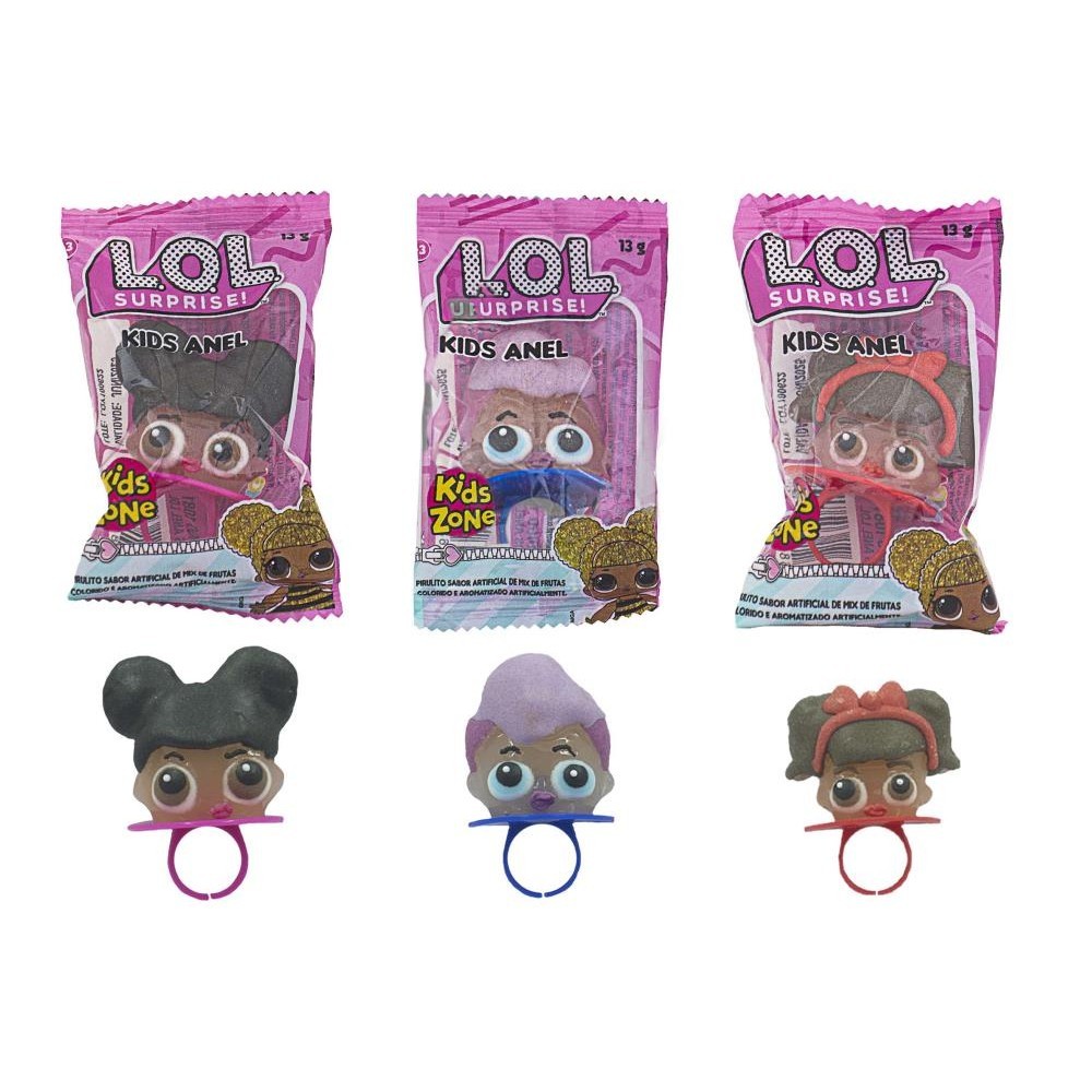 Pirulito Anel Lol Surprise Kids Zone 3 Unidades | Shopee Brasil