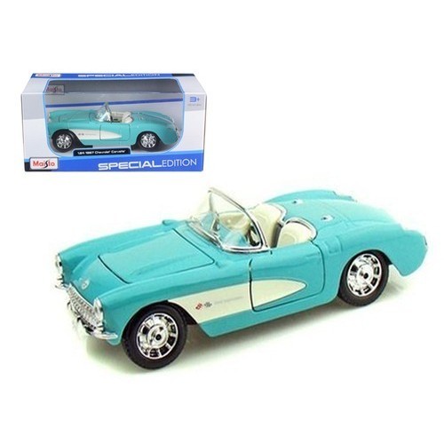 Miniatura Chevrolet Corvette 1957 - Turquesa 1:24 Maisto | Shopee Brasil