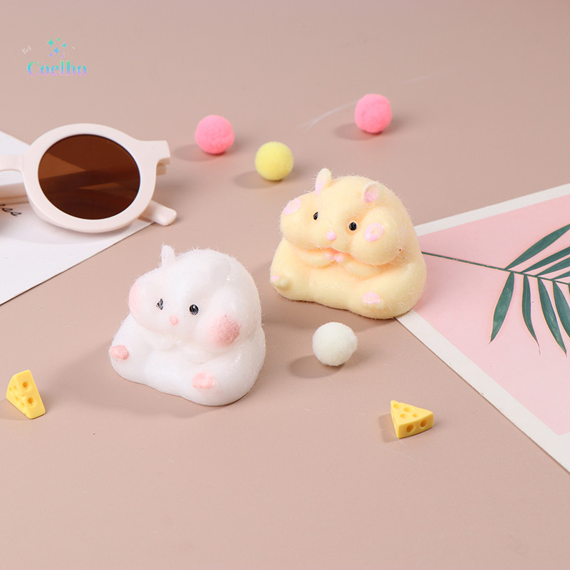 Decorativo Super Fofo Q-Bullet Simulado Hamster Fidget Toy Mini Squishy ...