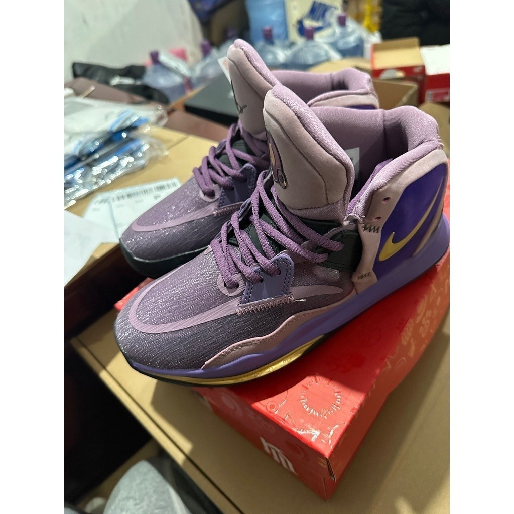 Kyrie 8 Purple Gold Black Sports Basketball Shoes | Shopee Brasil