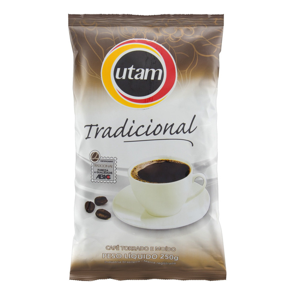 Café Torrado e Moído Tradicional Utam Pacote 250g | Shopee Brasil