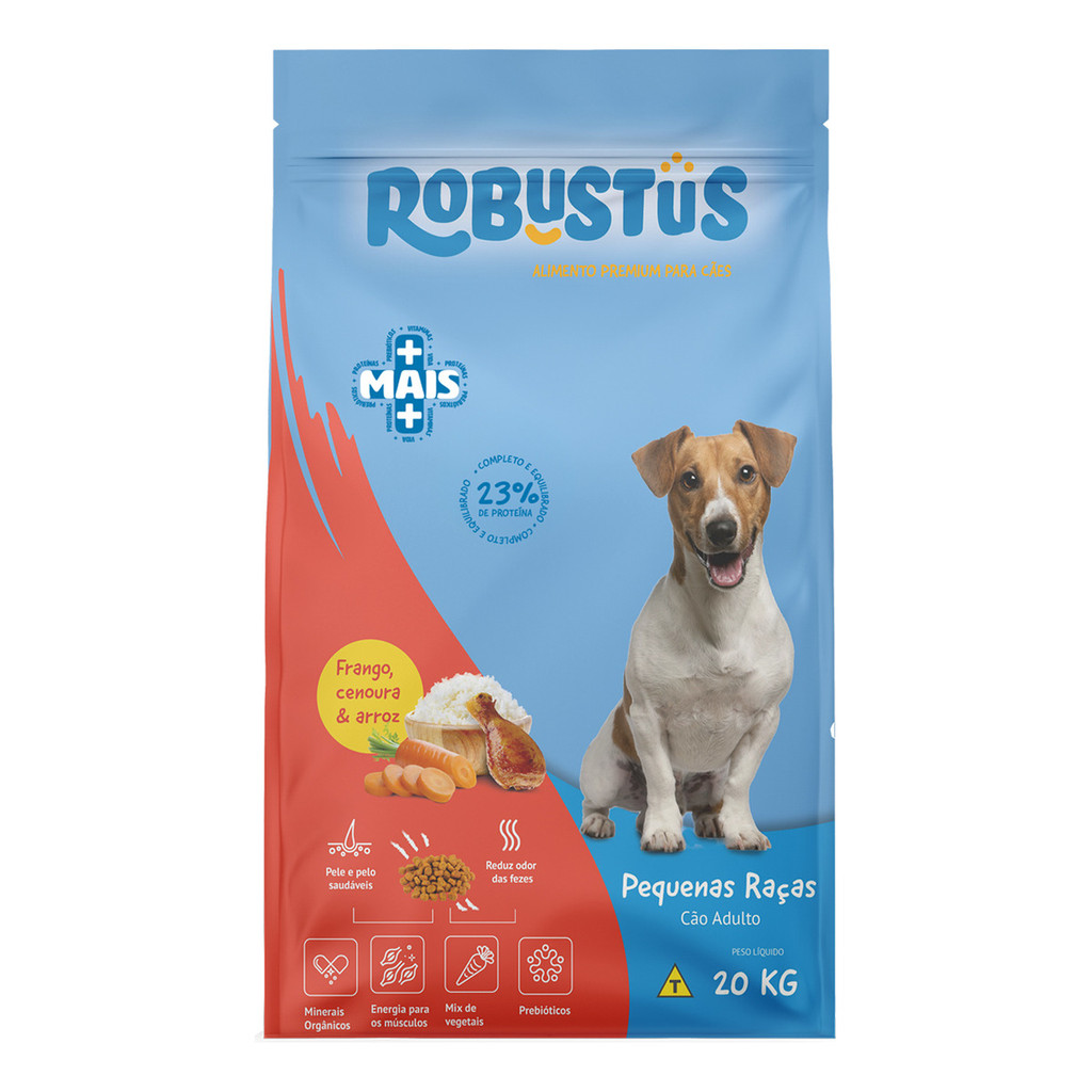 Ração Premium Linha +Mais Cachorro Cães 23% Proteína Sem Corante Adulto ...