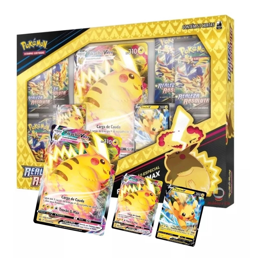 Box Pokémon Pikachu V-Max Realeza Absoluta - Copag | Shopee Brasil