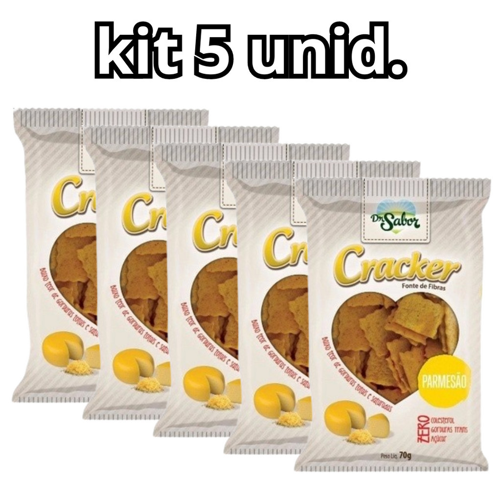 KIT 5 unid Cracker Integral Sabor Parmesão Dr. Sabor 40g | Shopee Brasil