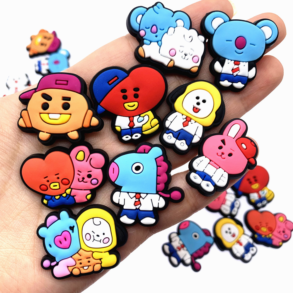 Desenho Animado SHOOKY Bt21 Crocs Jibbits Kpop Bts Jibbitz Charm Chimmy ...