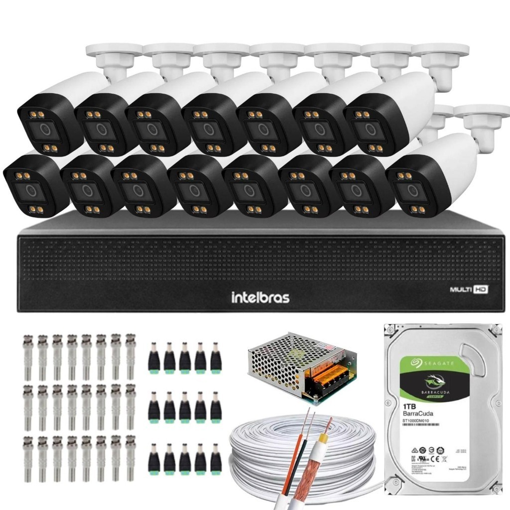 Kit 15 Câmeras Full Color Dvr 1016-C Intelbras C/HD 1tb | Shopee Brasil