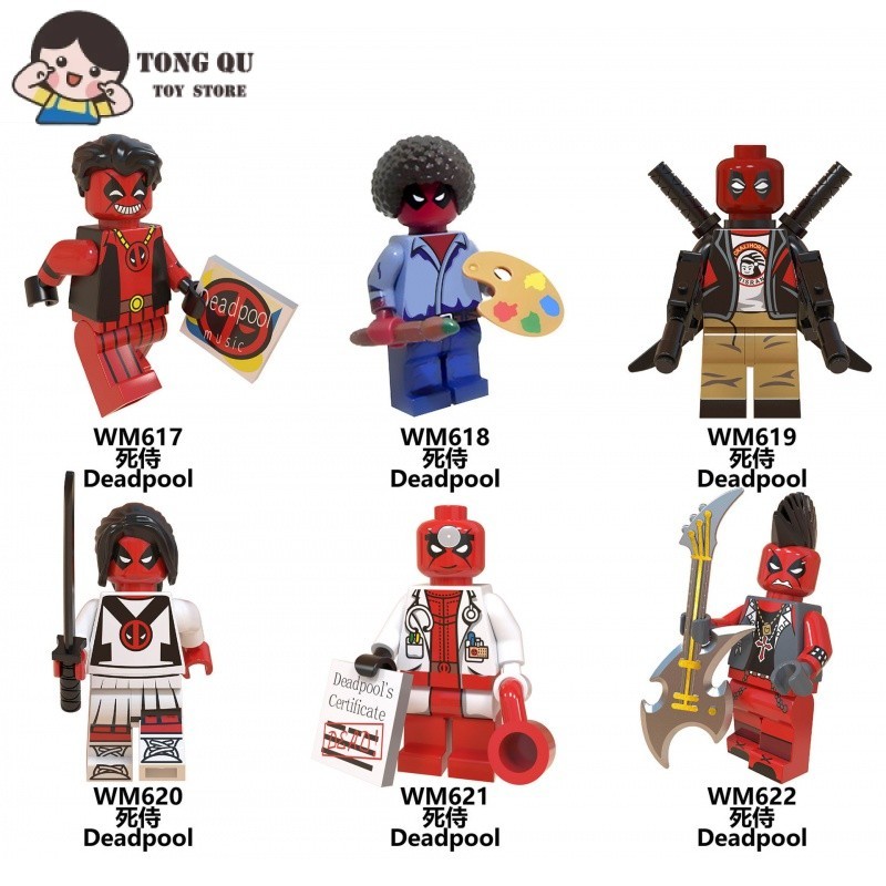 Superhero Minifigures Deadpool Building Block Doll Collection Modelo de ...