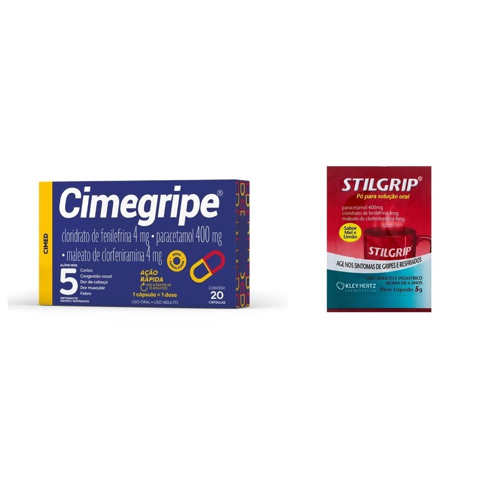 Kit Antigripal Cimegripe 400mg C/20 Cp + Stil Gripe Sache | Shopee Brasil