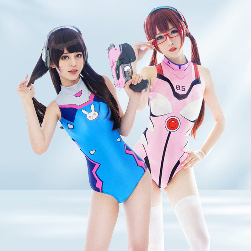 Overwatch Cosplay Fato De Banho Dva EVA Ayanami Rei Makinami Mari | Shopee Brasil