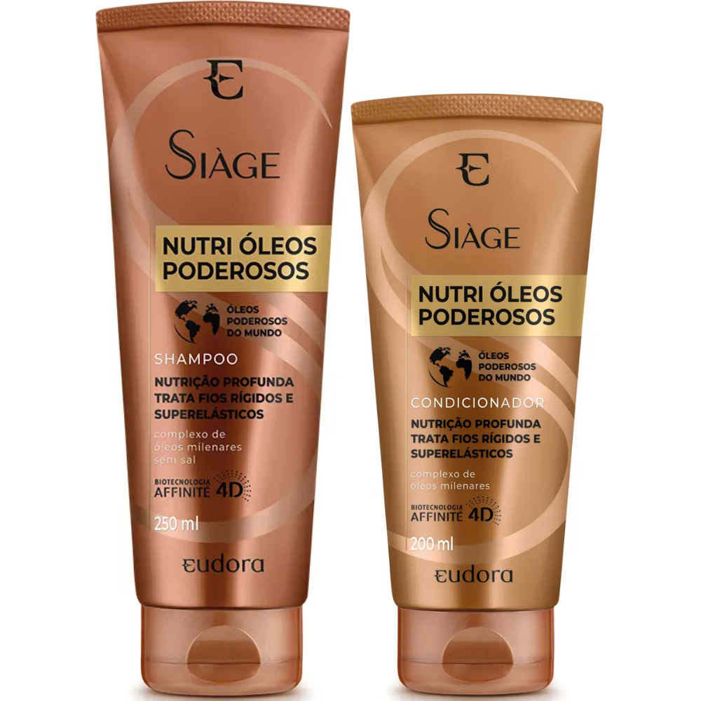 Kit Nutri Óleos Poderosos Contém 1 Shampoo 250ml e 1 Condicionador ...