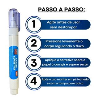 Caneta Corretiva Corretivo Branquinho Errorex 7ml Ergonômica | Shopee ...