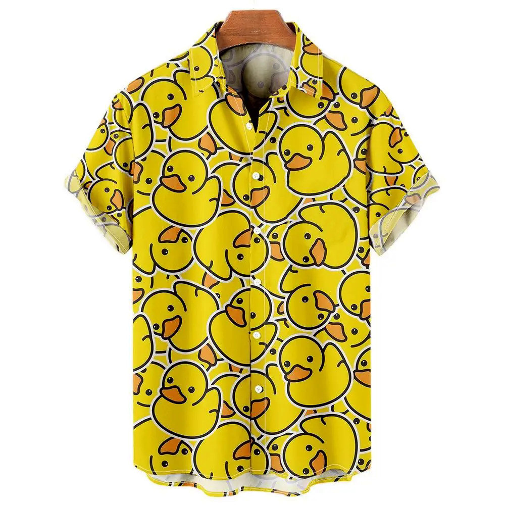 Pato 3d Camisas De Impressão Homens Moda Camisa Havaiana Manga Curta ...