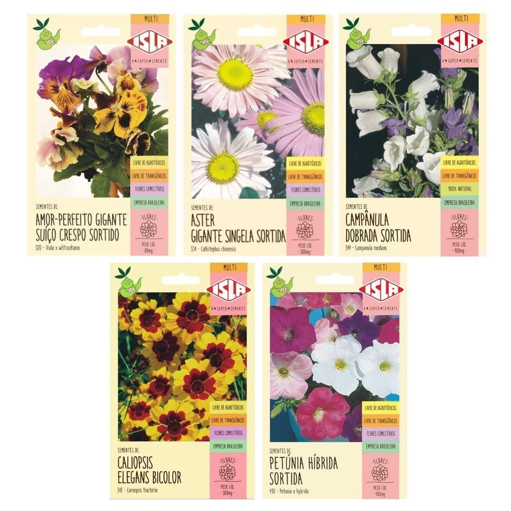 Kit 10 Semente Multi Flor Flores Para Canteiro e Jardim Sementes ...