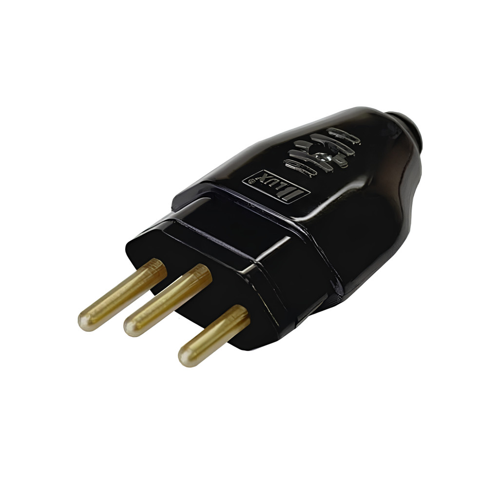 Plugue Macho 180º 2P+T 20A Preto 10311-1 Blux | Shopee Brasil