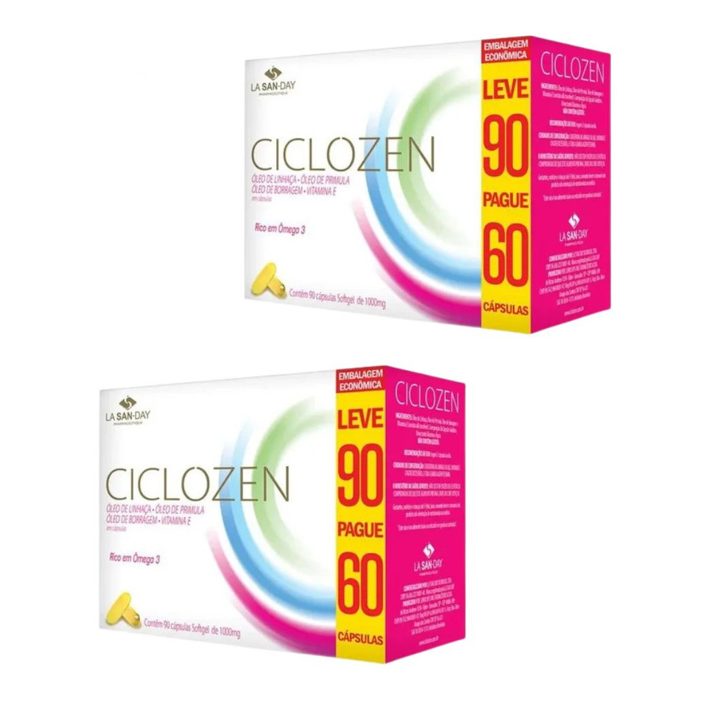 Kit 02 Suplemento Ciclozen L90 60 Cps - La San Day | Shopee Brasil