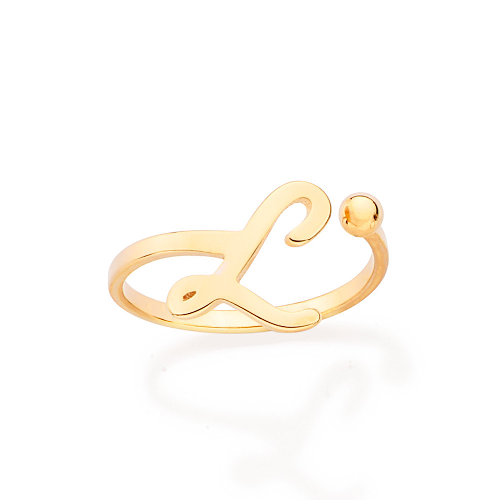 Anel de letra 18k Letra l 513440 Rommanel | Shopee Brasil