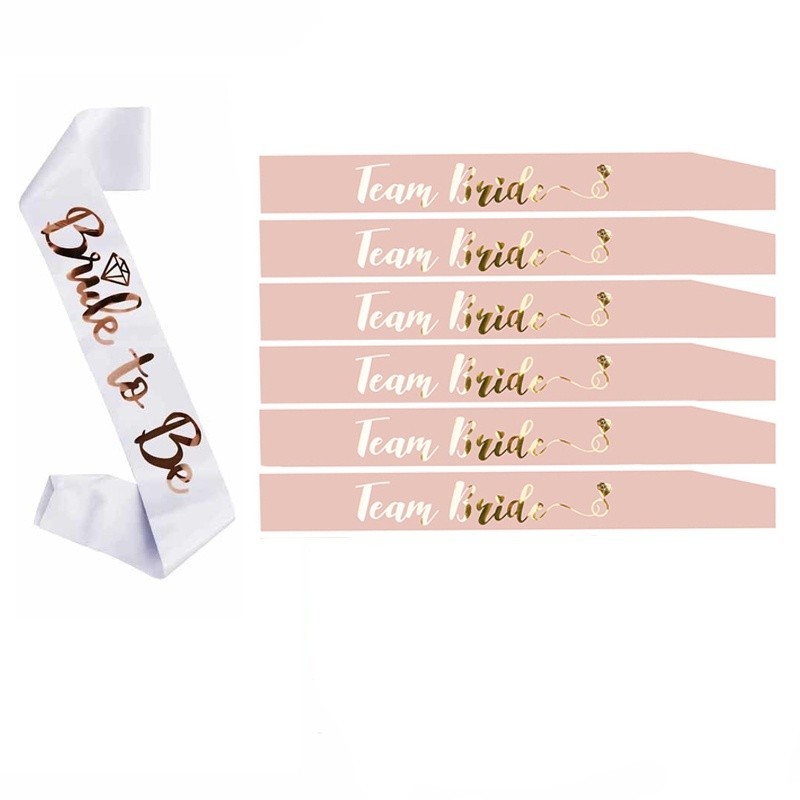 7 faixas : 1 Bride to be c/ rose + 6 Team bride Rose Gold / Despedida ...