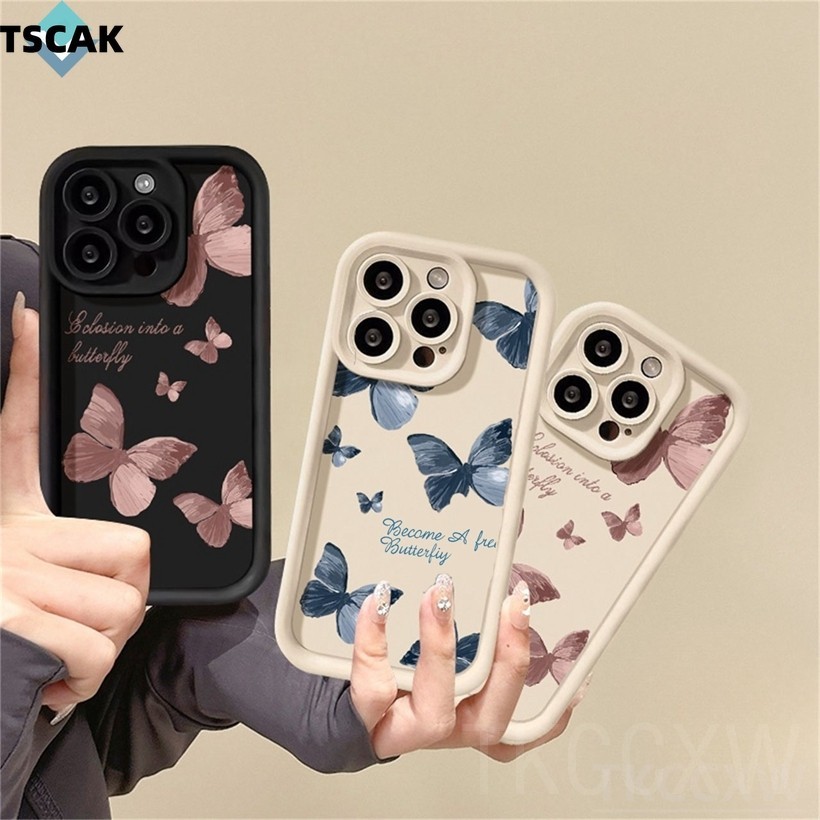 Estojo Para Telefone Com Asa De Borboleta Colorida Realme C67 C51 C53 ...