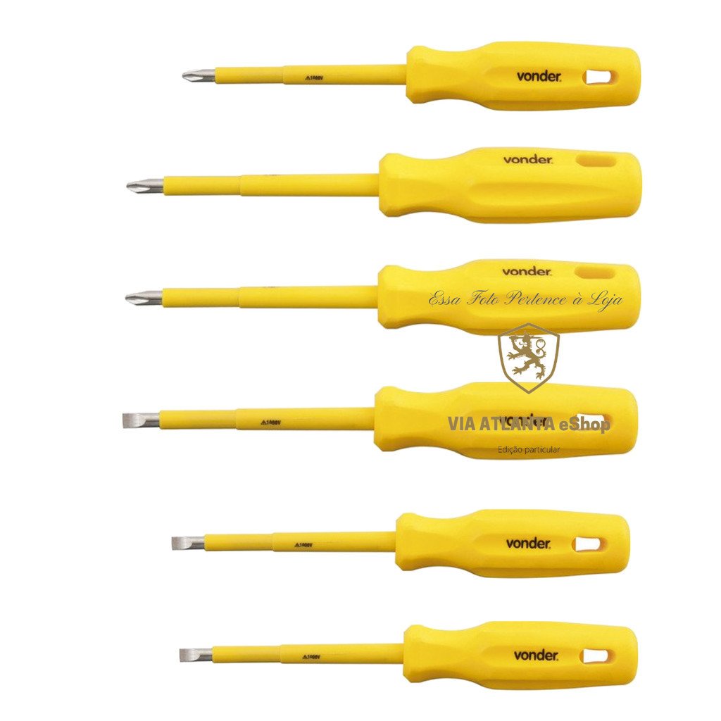 Jogo Chave Fenda phillips Isolada 1000v 6 Pçs Eletricista Profissional ...