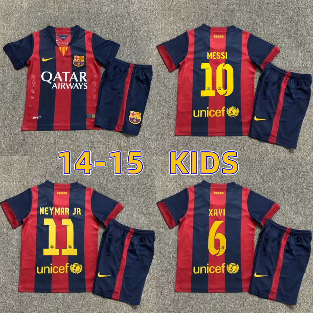 Messi Retro 2014-15 Barcelona Casa kits Para Crianças Camiseta De ...