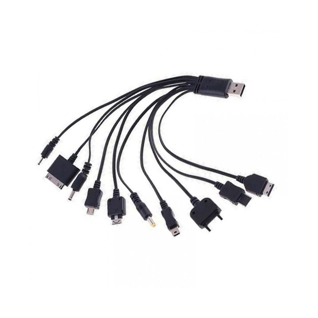 Cabo Usb Multi Carregador Universal 10 Em 1 | Shopee Brasil