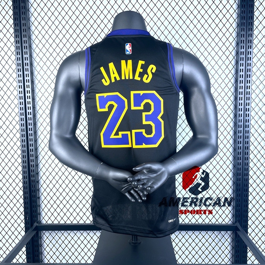 Camiseta 2024 NBA Los Angeles Lakers LeBron James Black City 2024/24 ...