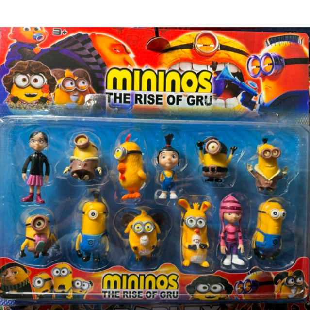 Cartelado 12 Boneco minions e professor Gru 12 cm Articulados Envio ...
