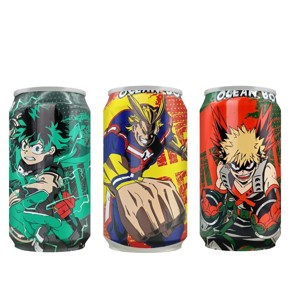 Kit 3pçs Refrigerante Personagens My Hero Academy Ocean Bomb 330ml ...