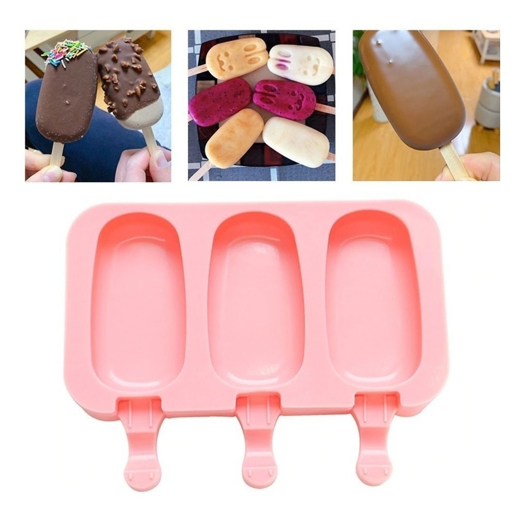 Forma Molde Paras Sorvete Picolé Silicone C/ Tampas E Palito | Shopee ...