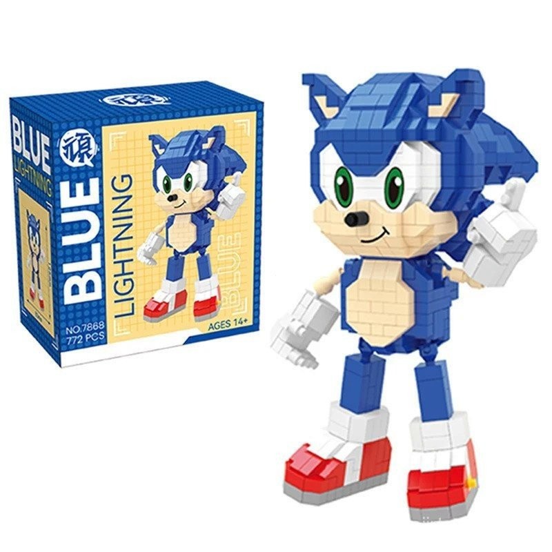 Cartoon Sonic Building Blocks Action Figure Cartoon Sonic Toy Bricks ...