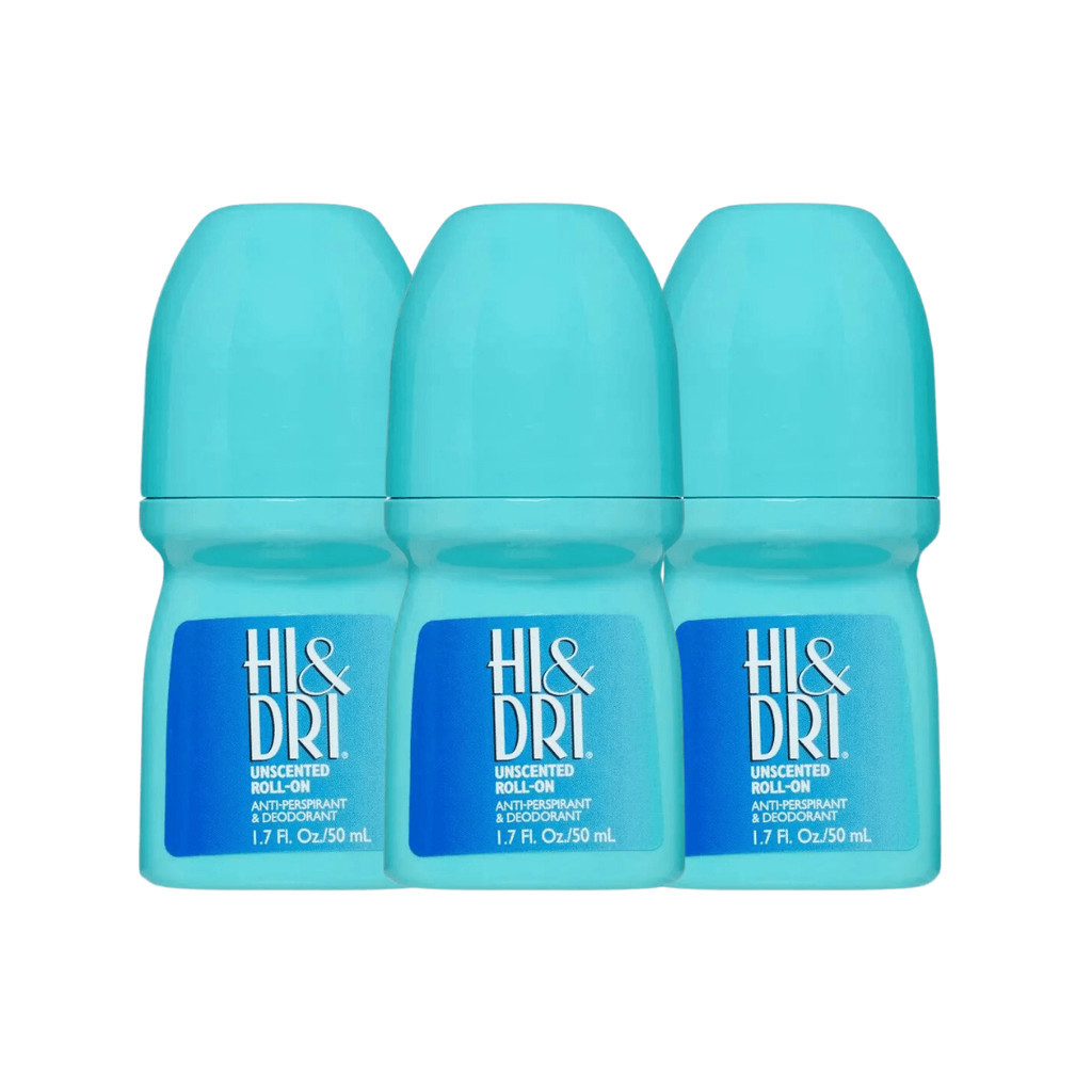 Kit 3 Desodorante Roll On Hi e Dri Azul 50ml Original | Shopee Brasil