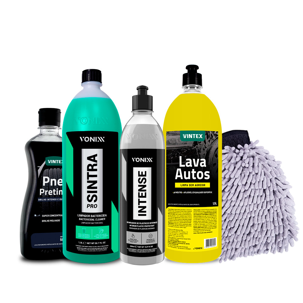 Kit Lavagem Básica Shampoo Lava Autos Sintra Pro Intense Pretinho ...