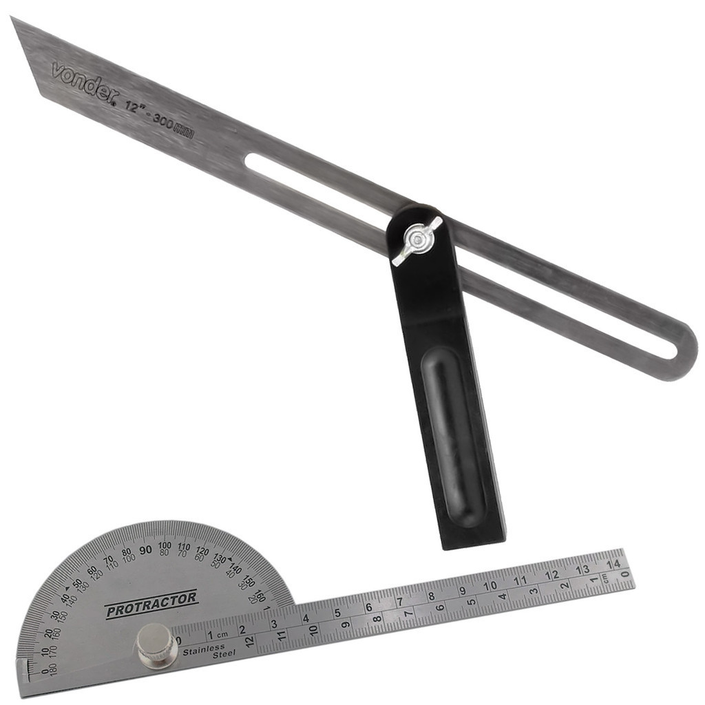 Kit Suta 12Pol. 300mm e Transferidor de Angulo 0 a 180 Graus | Shopee ...