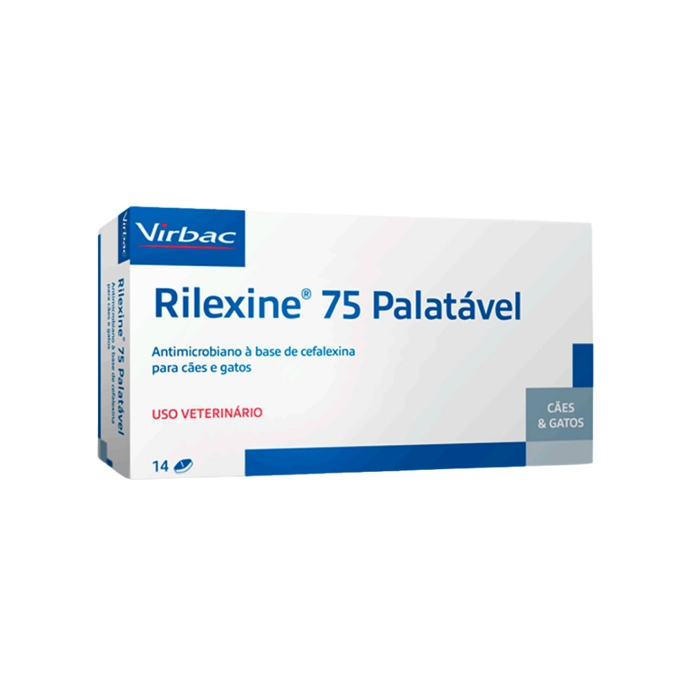 Rilexine 75 Antimicrobiano para Cães e Gatos 14 Comprimidos | Shopee Brasil