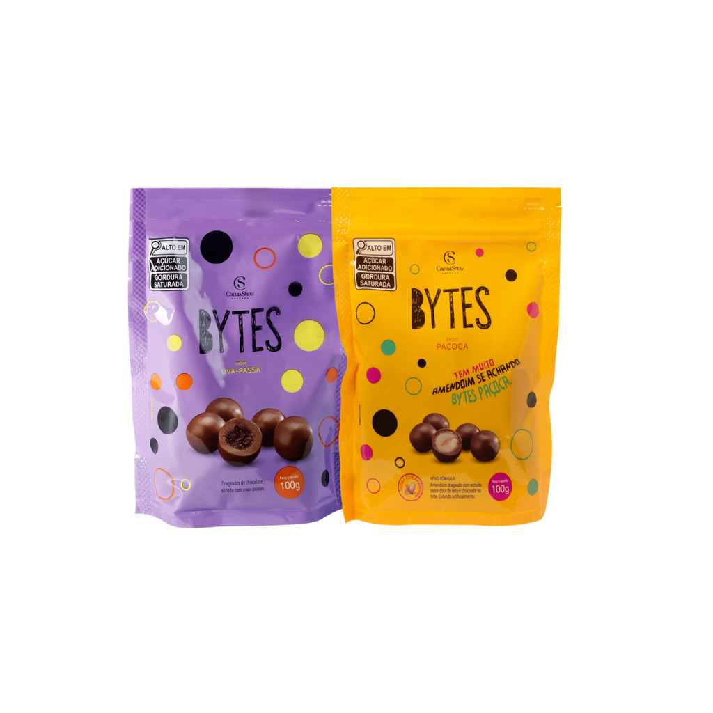 Kit 2 Pacotes De Bytes Chocolates Cacau Show 100g Cada | Shopee Brasil