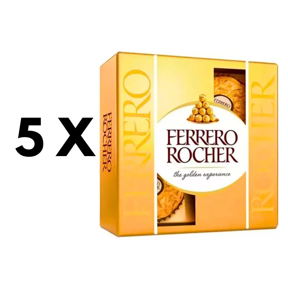 Kit Chocolate Ferrero Rocher T4 - 5 Caixas C/ 4 Bombons Cada | Shopee ...
