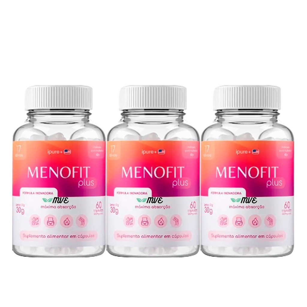 Menofit Plus 3 potes com 60 caps - original | Shopee Brasil
