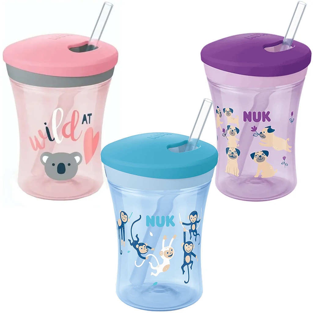 Copo De Ação Da Criança Com Canudo 230ml Action Cup Nuk Evolution 12 ...