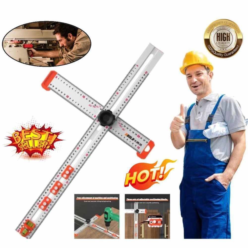 RS Woodworking 2 in 1 Drilling Positioning Ruler Combination Angle ...