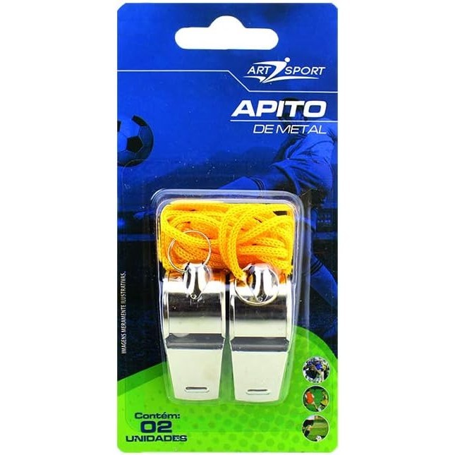 Apito Profissional De Metal Com Cordão 2 Unidades Para Jogos E Treinos ...