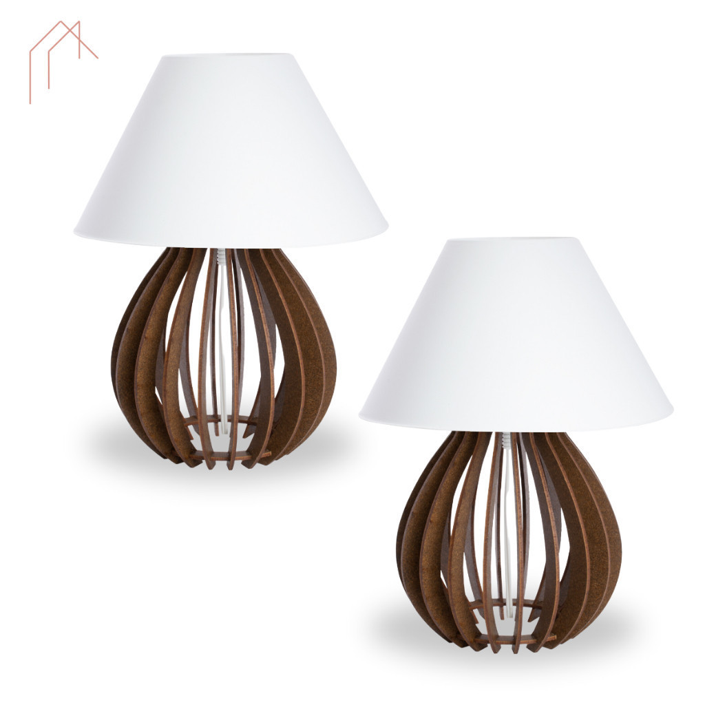 Edição Limitada: Kit 2 Abajures Marrom Modernos | Shopee Brasil