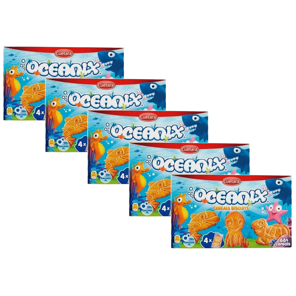 KIT 5 BISCOITO OCEANIX CEREALS BISCUITS CUÉTARA ESPANHA 110G | Shopee Brasil