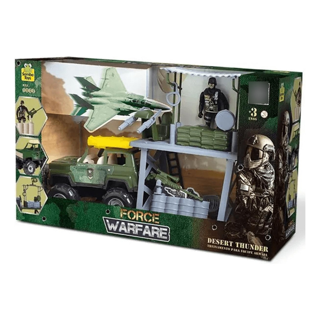 Brinquedo Base Militar C/ Jipe Force Warfare Meninos | Shopee Brasil