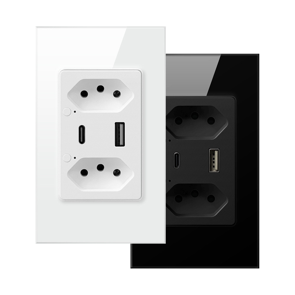 Tomada Inteligente Montada na Parede Wifi Alexa Google Bivolt Tipo C ...