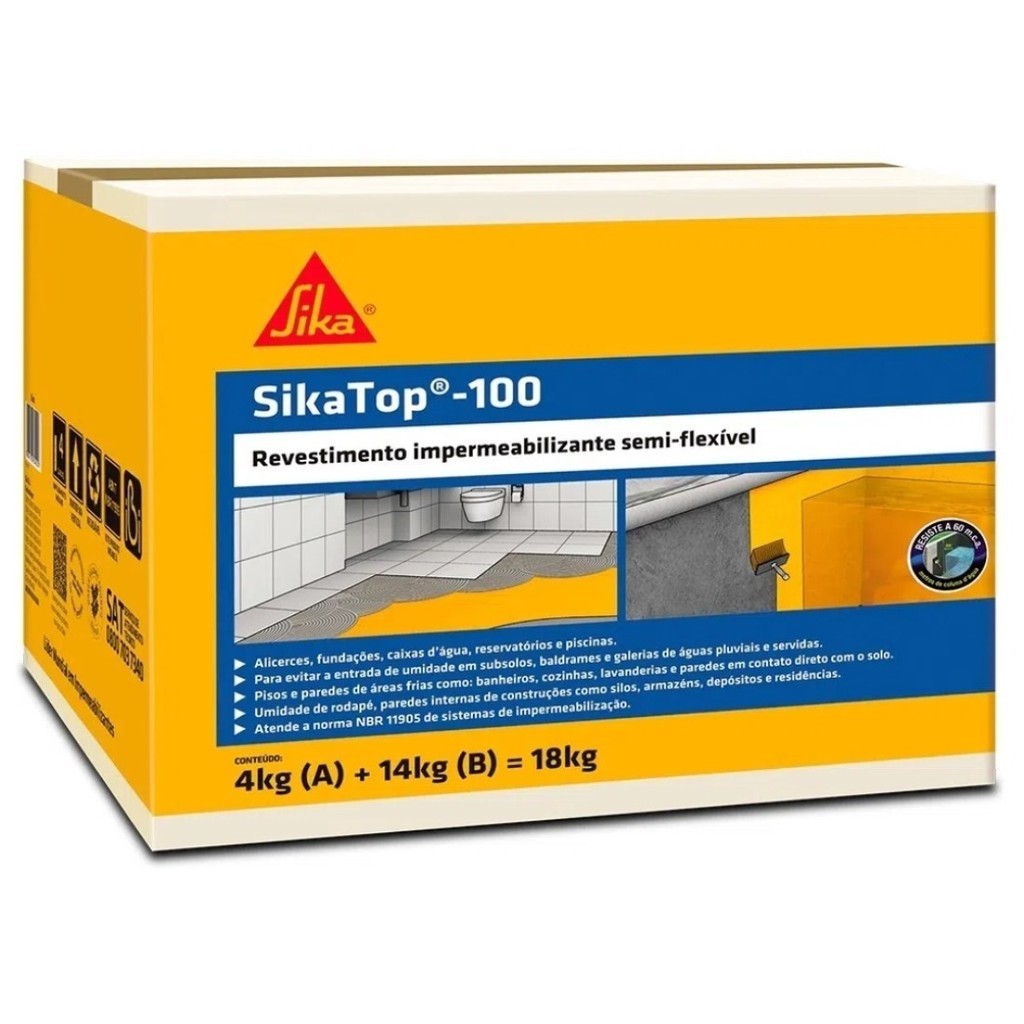 Impermeabilizante SikaTop 100 18kg Sika | Shopee Brasil