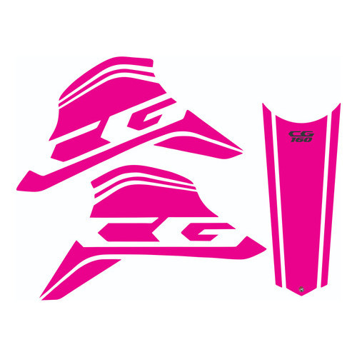 Adesivo Tanque Lateral Cg Fan 160 2018 A 2021 + Gravata Rosa | Shopee Brasil