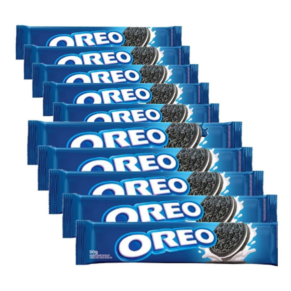 Biscoito Bolacha Oreo Recheado - Kit Com 10 Pacotes - Chocolate com ...