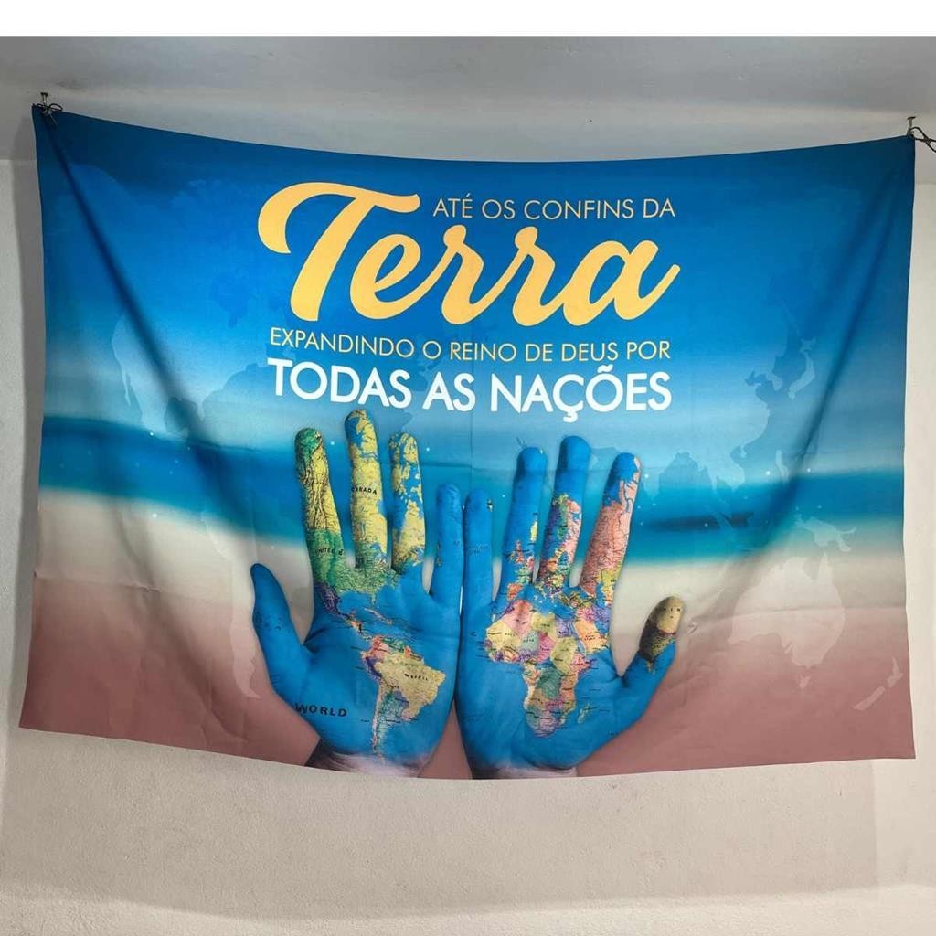 Bandeira Missoes Confins da terra grande 1,50 x 1,00 | Shopee Brasil
